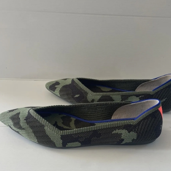Rothy's | Shoes | Rothys The Point Womens Green Camo Blue Halo Flats ...